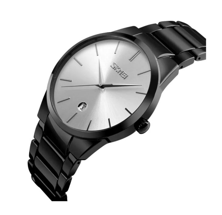 stainless steel men quartz watch Silver | Daraz.lk