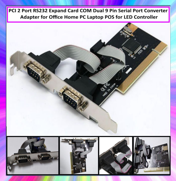 PCI 2 Port RS232 Expand Card COM Dual 9 Pin Serial Port Converter ...