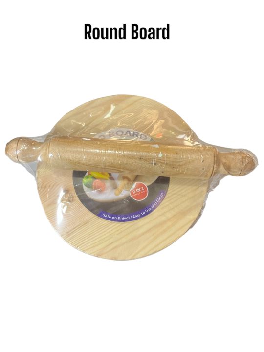 Wooden Roti Rolling Board with Rolling Pin | Daraz.lk