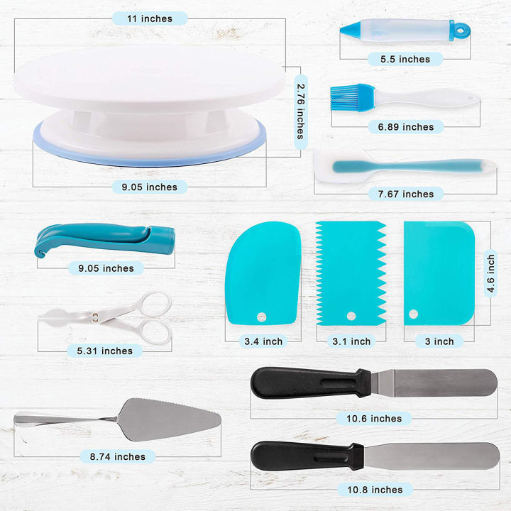 140PCS Baking Supplies Sets Cake Decorating Tools Kit Cake Turntable ...