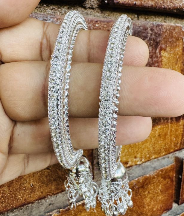 Silver color Indian beautiful bangle and for women and girl | Daraz.lk