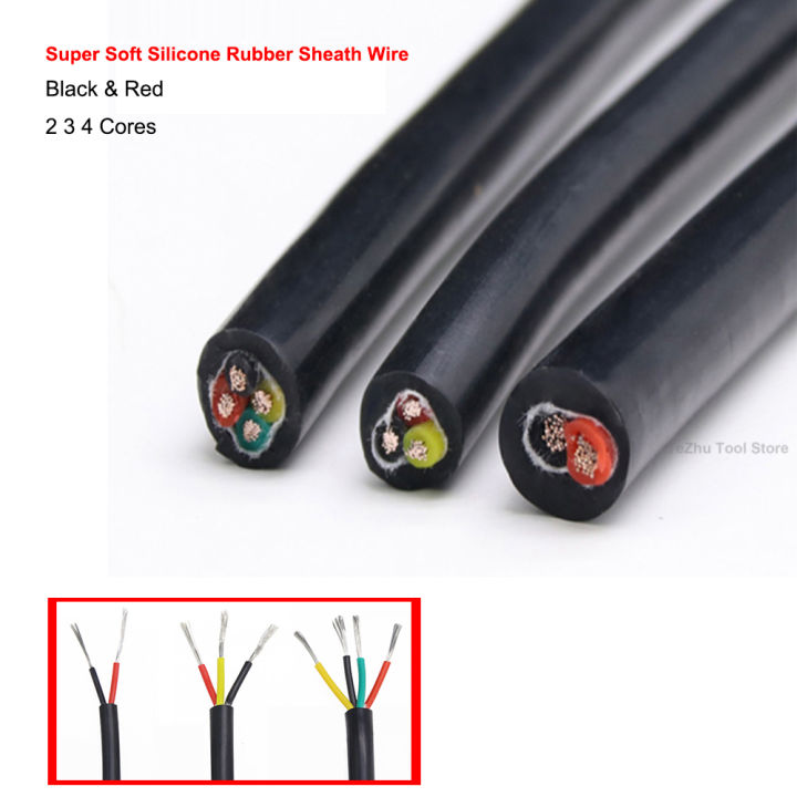 Super Soft Silicone Rubber Sheath Wire 2 3 4 Cores Insulated Flexible High Temperature ...
