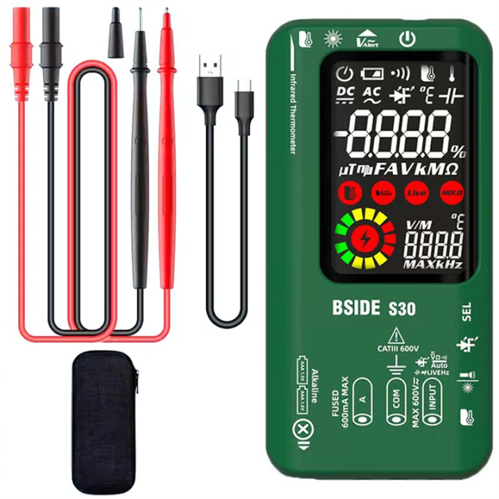 BSIDE Digital Multimeter Infrared Temperature 15V Diode LED ...