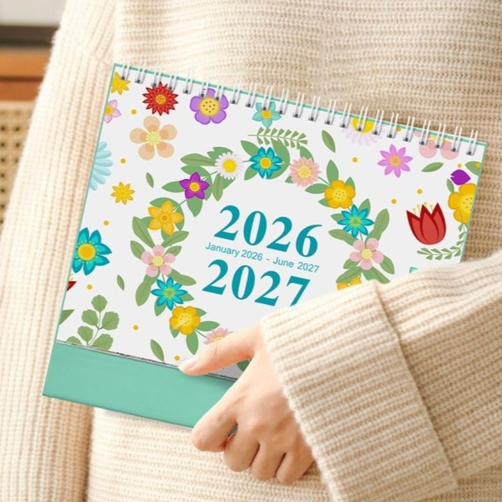 Creative Cactus Desk Calendar Small January 2026-June 2027 2026 Desktop ...