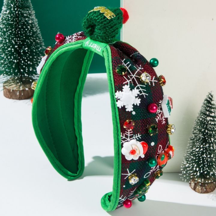 MANYOU Baroque Wide Edge Christmas Hairband Hair Jewelry Headwear Knot ...