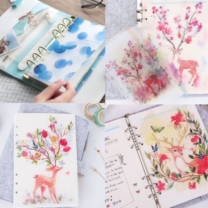 5pcs/lot A5/A6 PVC Watercolor/Girl/Plant Sheet Planner Dividers for ...