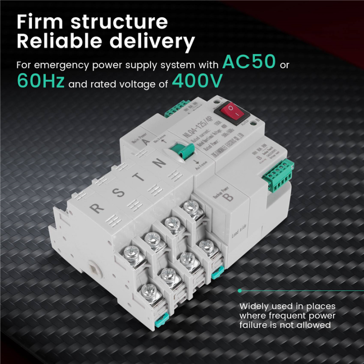 MCB Type Dual Power Automatic Transfer Switch 4P 100A ATS Circuit ...