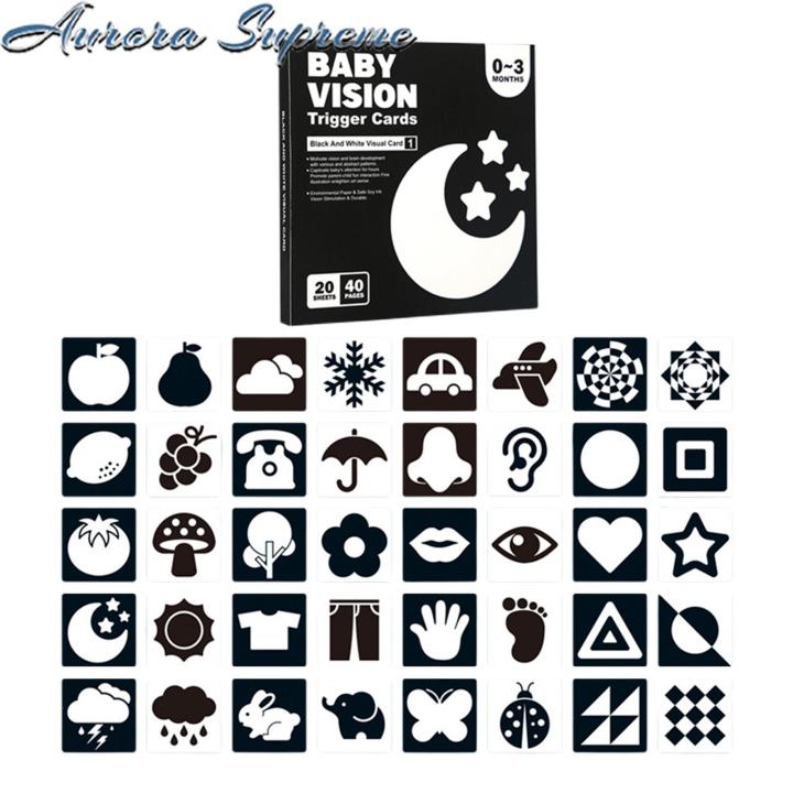 Baby Black White Cards High Contrast Flash Cards for Newborns Visual ...