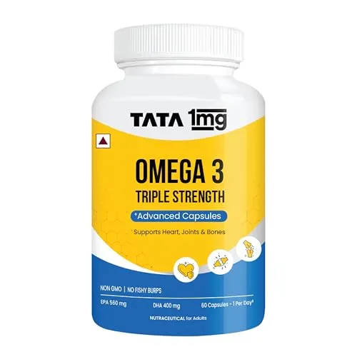 TATA 1mg Triple Strength Omega 3 Fish Oil Capsules 1250mg | Advanced ...
