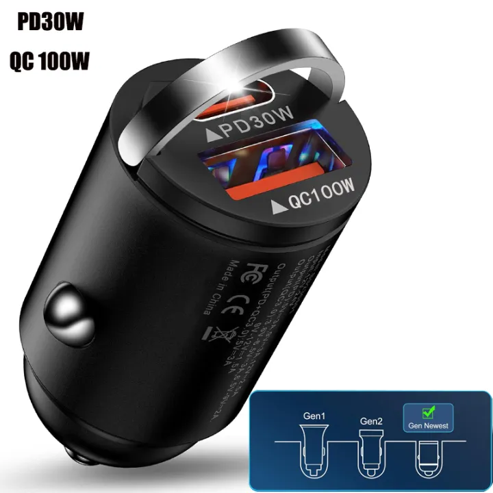 Extra Small Car Charger PD 30W C USB Power Supply For Car Table Phone ...
