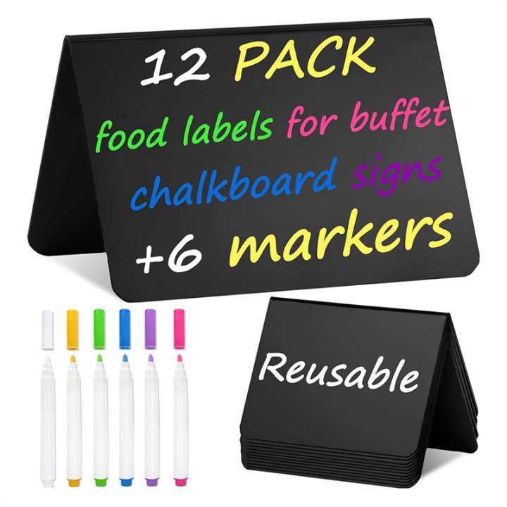 12 Pack Chalkboard Signs for Party-Buffet,Food Labels | Daraz.lk