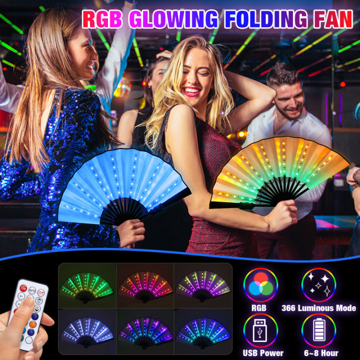 Rave Folding Led Fan Handheld Folding Fan with Remote Control Stage ...