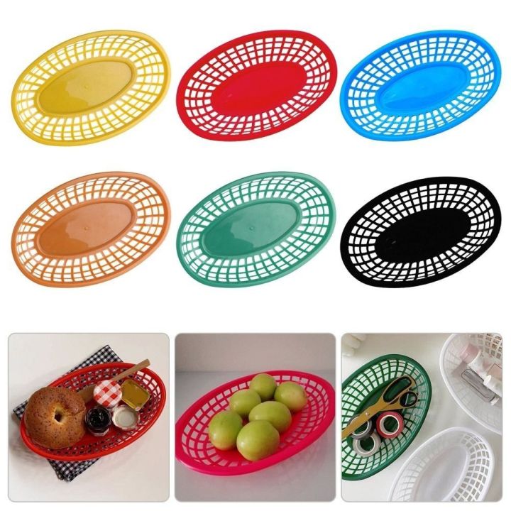 Fries Burgers Plastic Food Baskets Reusable Colorful Basket Serving ...