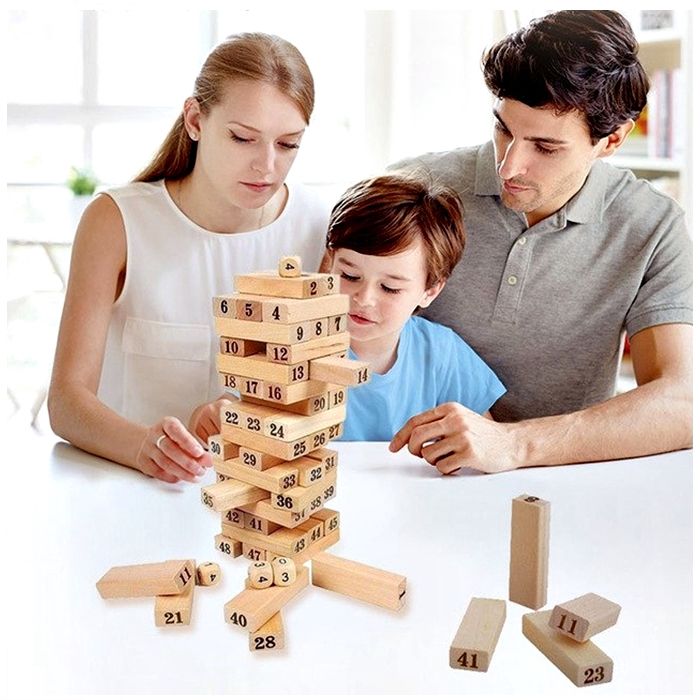 54 Pcs Wooden Toy/Jenga/Wiss Toy | Daraz.lk