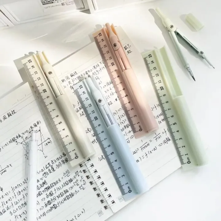School Supplies 3-in- Compass Pen Student Exam Geometry Drawing Ruler ...