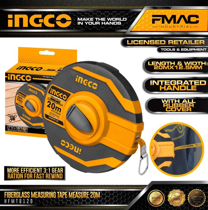 INGCO Fiberglass Measuring Tape Measure 20M | Daraz.lk