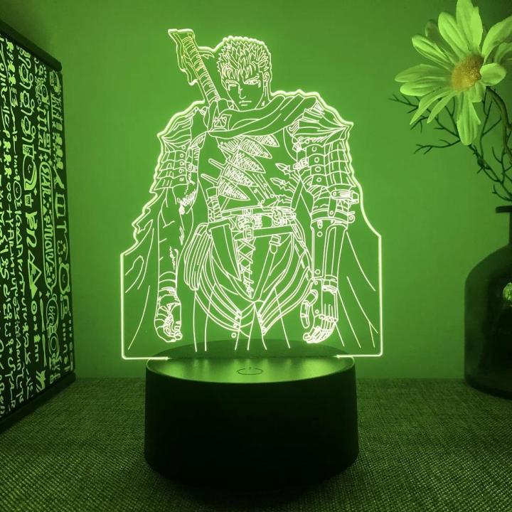 Anime Led Light Berserk Guts Figure for Bedroom Decorative Night Light ...