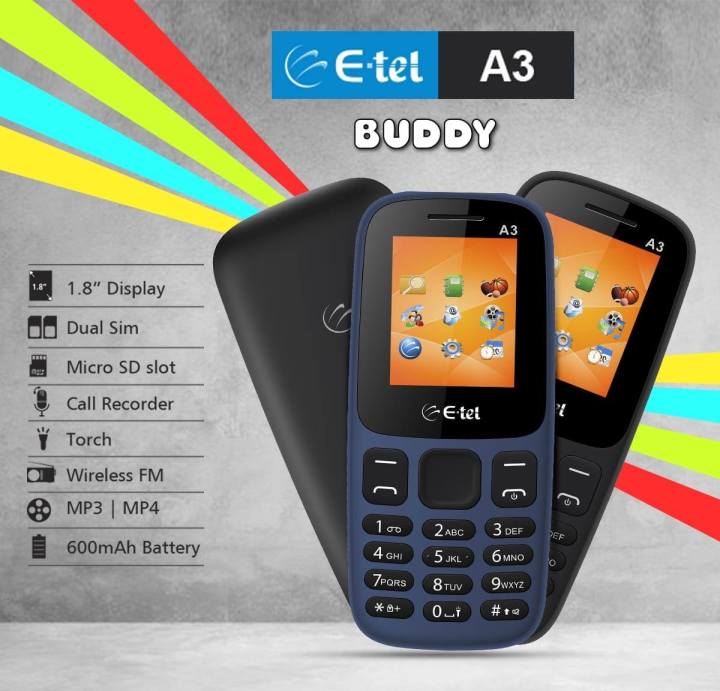 E-tel Buddy A3 Feature Mobile Phone | Daraz.lk