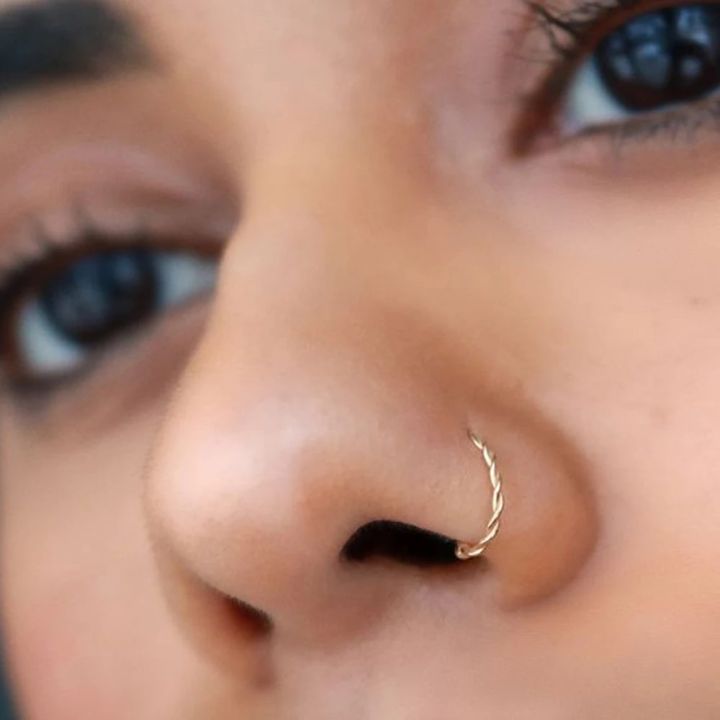 MANYOU 1Pcs C Shaped Nose Ring Hoop Septum Rings Twist U Shape Nose ...