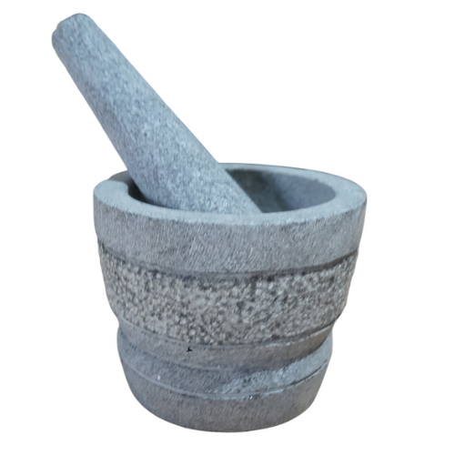 WANGEDIYA ( NATURAL GRANITE ) DESIGN MORTAR & PESTLE 6 inch hight ...
