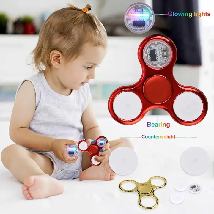 Fidget Spinners Luminous LED Fidget Spinner Change Hand Spinners Anti ...