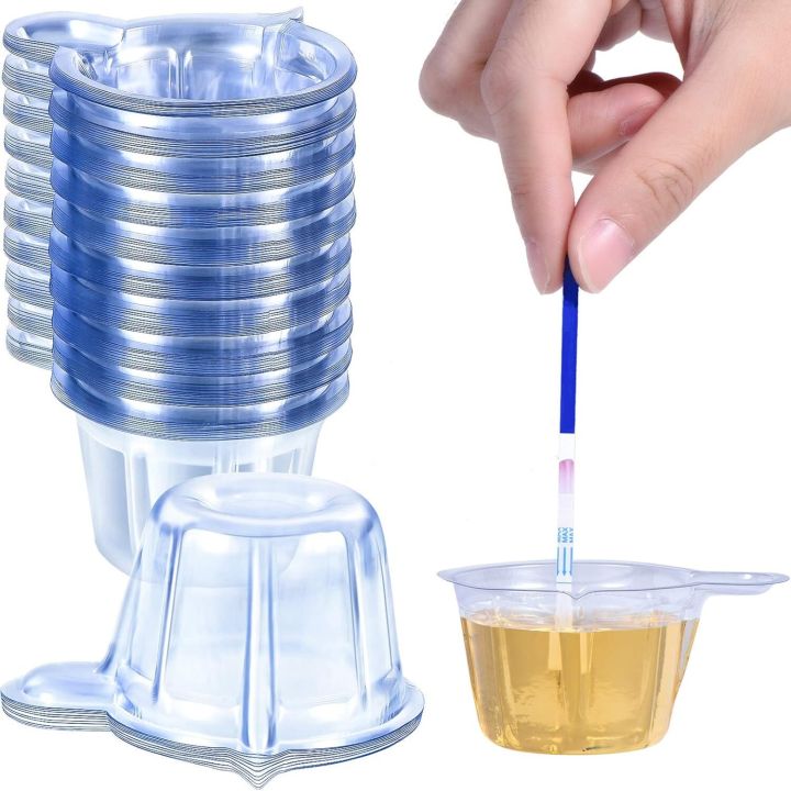 【HOT】 50Pcs Urine Cups Plastic Disposable Urine Specimen Cups Pregnancy ...