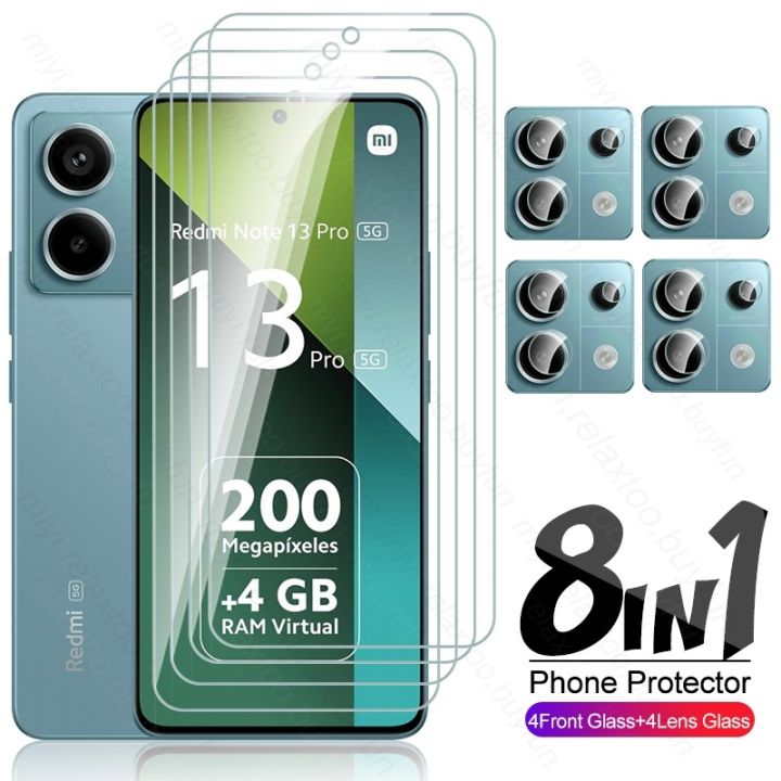 For Redmi Note 13 Pro 5G Glass 8In1 Tempered Glass Remi Redmy Note13 ...