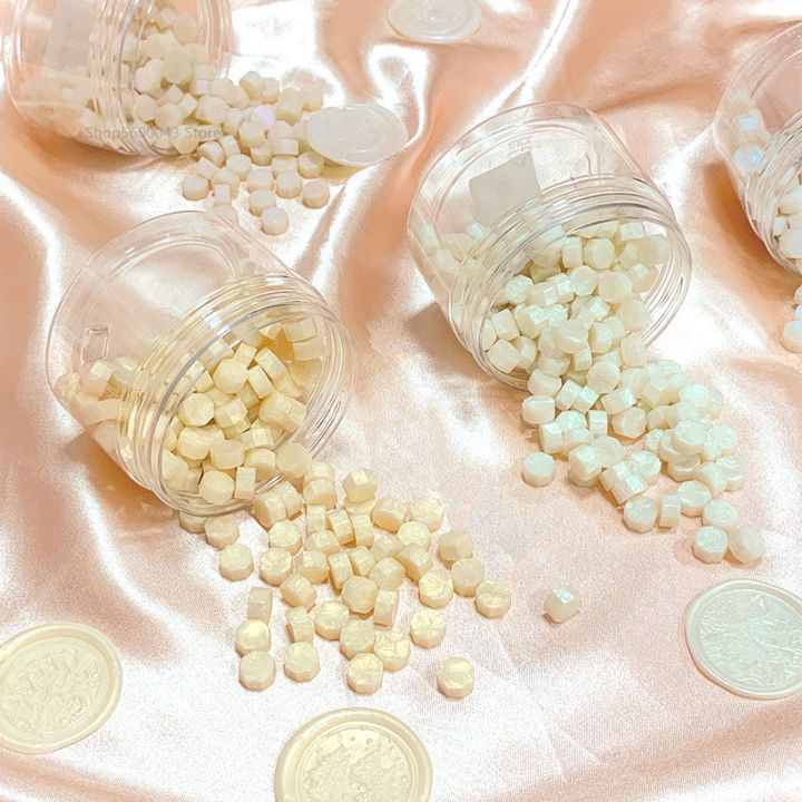 100 Pcs Pearl Lacquer Seal Wax Particles Invitation Envelope Wedding ...