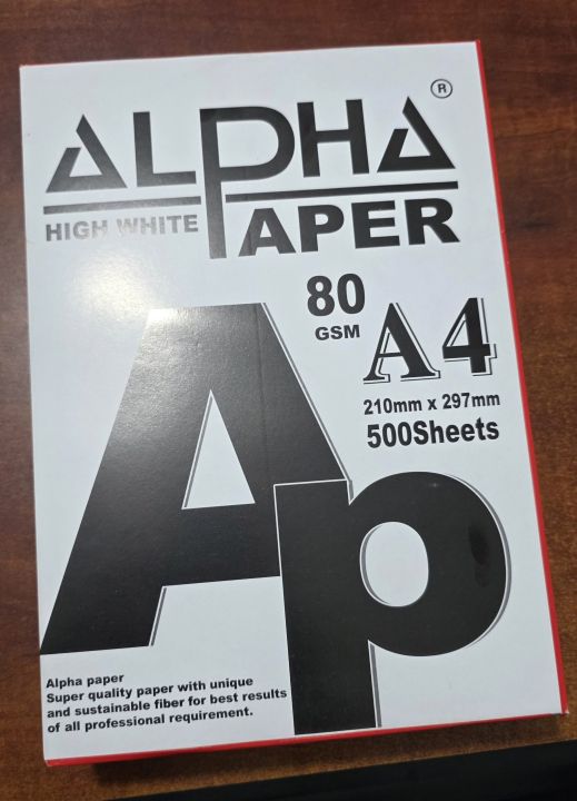 Alpha Brand High White A4 Copier Paper 80gsm - 500 Sheets in One Pack ...
