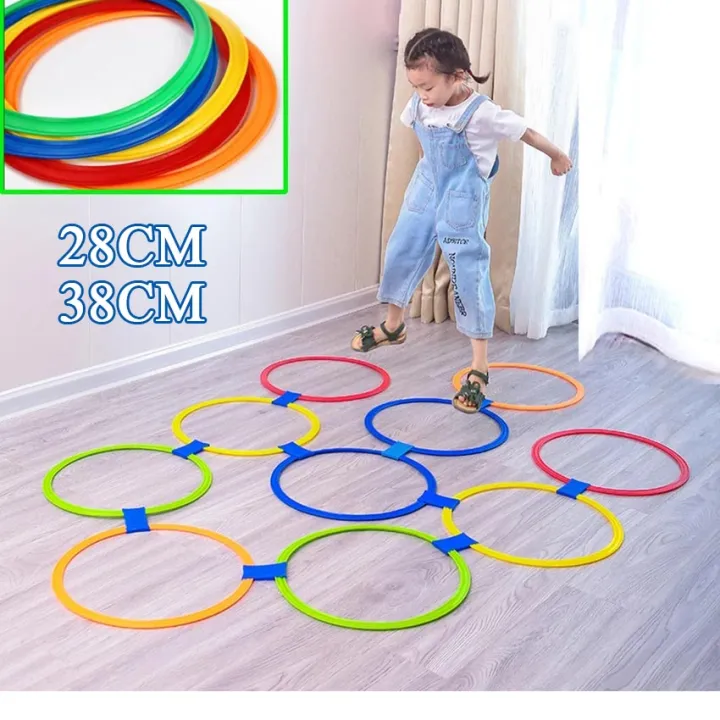 SF 10pcs Lattice Jumping Rings Set Game Hoops Outdoor Kids Physical ...