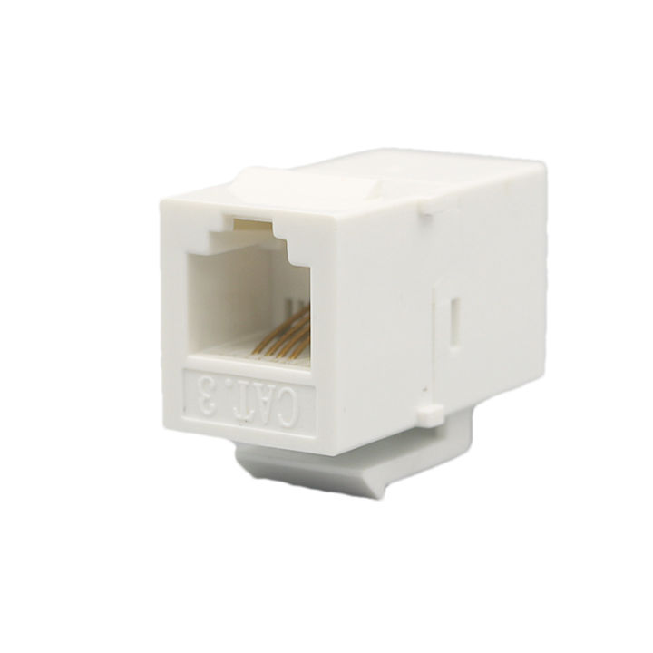 White Color Pass Through Rj11 Cat3 Connector Female To Female Phone ...