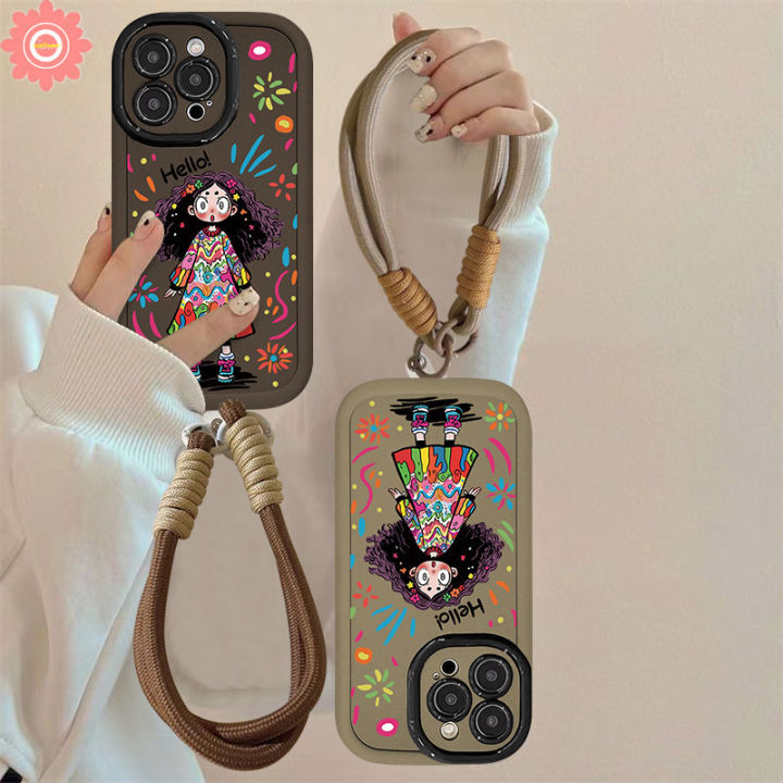 Colorful Art Drawing Graffiti Funny Cute Little Girl Case Compatible ...