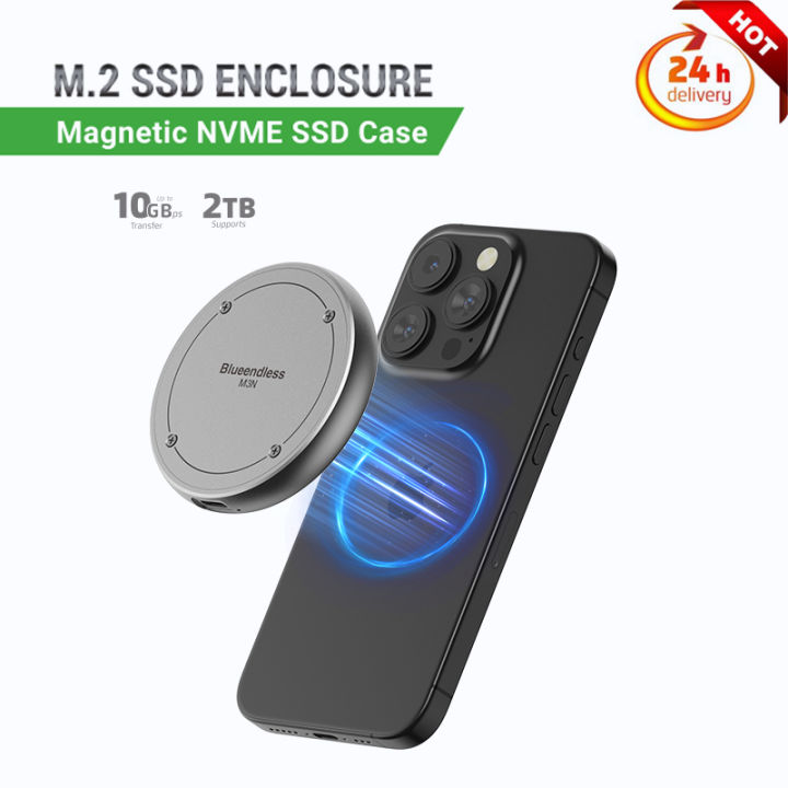 M.2 NVMe Magnetic SSD Hard Drive Case 2230/2242mm Enclosure Magsafe SSD ...