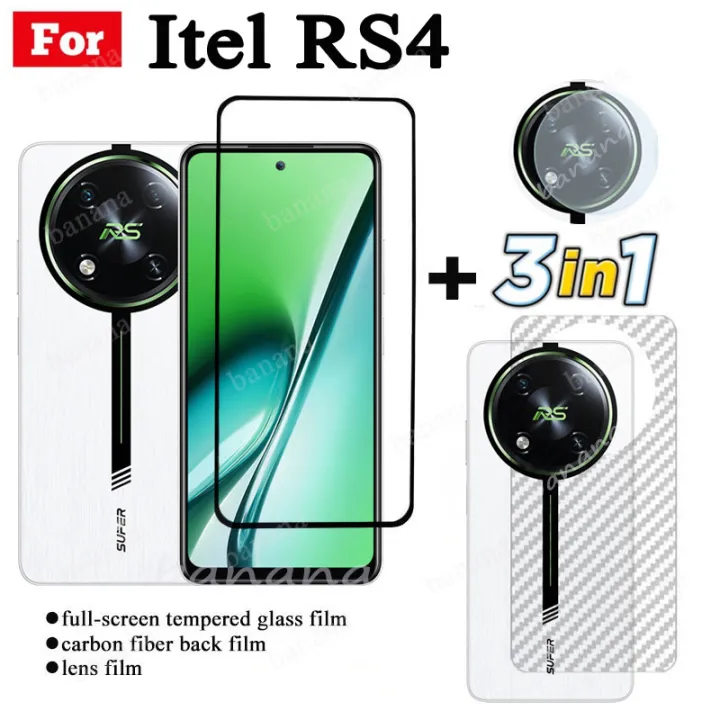 3 in1 ITEL RS4 Tempered Glass For Itel RS 4 S24 S23 P55 A70 P55+ Screen ...