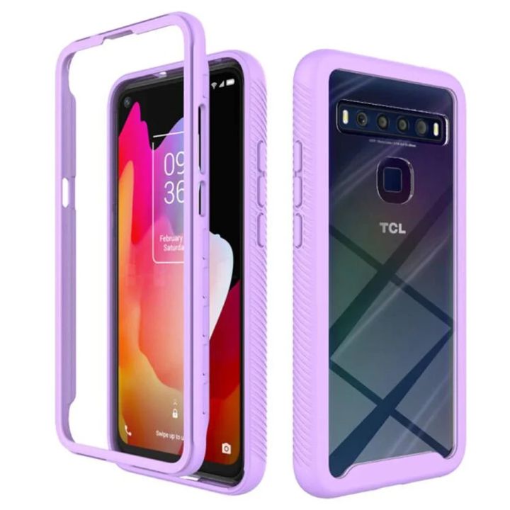 For TCL 10L 20L Plus 30 XE Crystal Case 360 Hard Back Panel Funda T ...