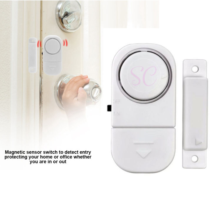 Door Window 90dB Wireless Magnetic Sensor Security Alarm with 3 x 1.5V ...