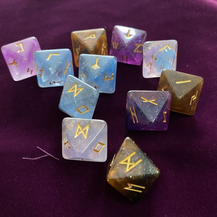 3 Pcs 8-Sided Rune Dice set Resin Assorted Polyhedral Dices Set ...