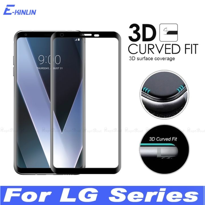 3D Curved Full Cover Tempered Glass For LG Velvet Wing V30 V30S V35 V40 ...