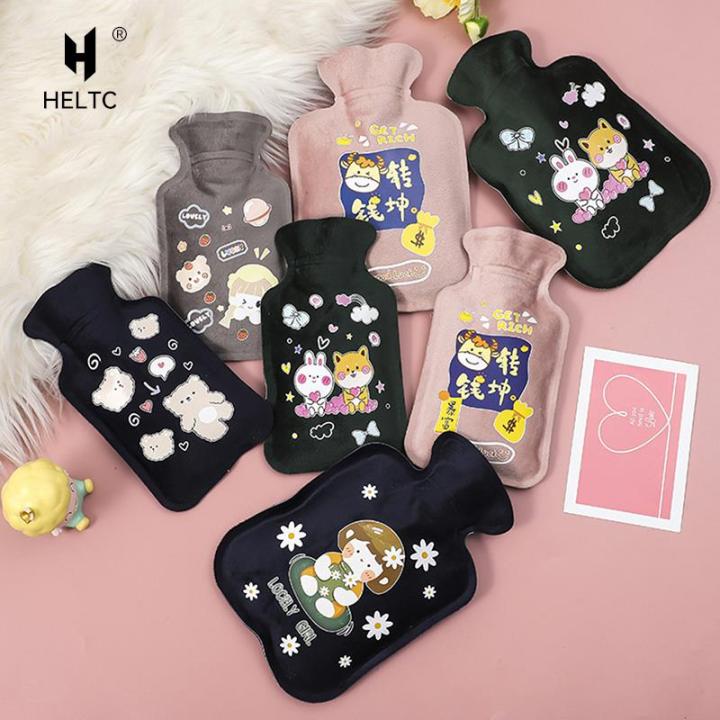 【HOT】 Cute Hot Water Bottle Bag Girls PVC/ Plush Shoulder Hand Warmer ...