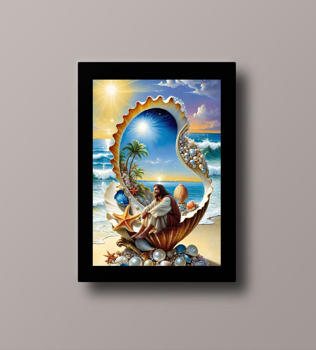 A4 Size Scenery Framed Jesus Scenery Photo with Stand & Hang 12 x 8 ...