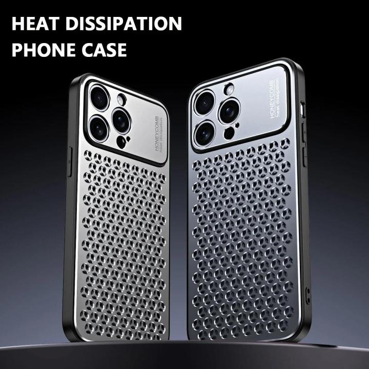 Heat Dissipation Phone Case For iPhone 13 14 15 Pro Max Metal Back ...