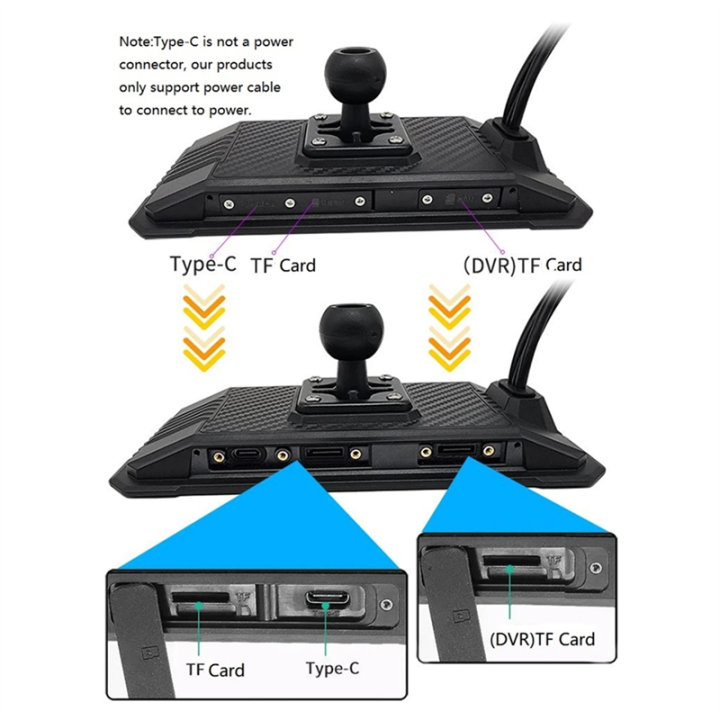 ARELENE 6.25 Inch Motorcycle DVR Wireless CarPlay for Android Auto GPS ...