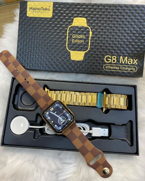 HAINO TEKO G8 MAX GOLDEN EDITION SMARTWATCH WITH 2 STRAPS | Daraz.lk