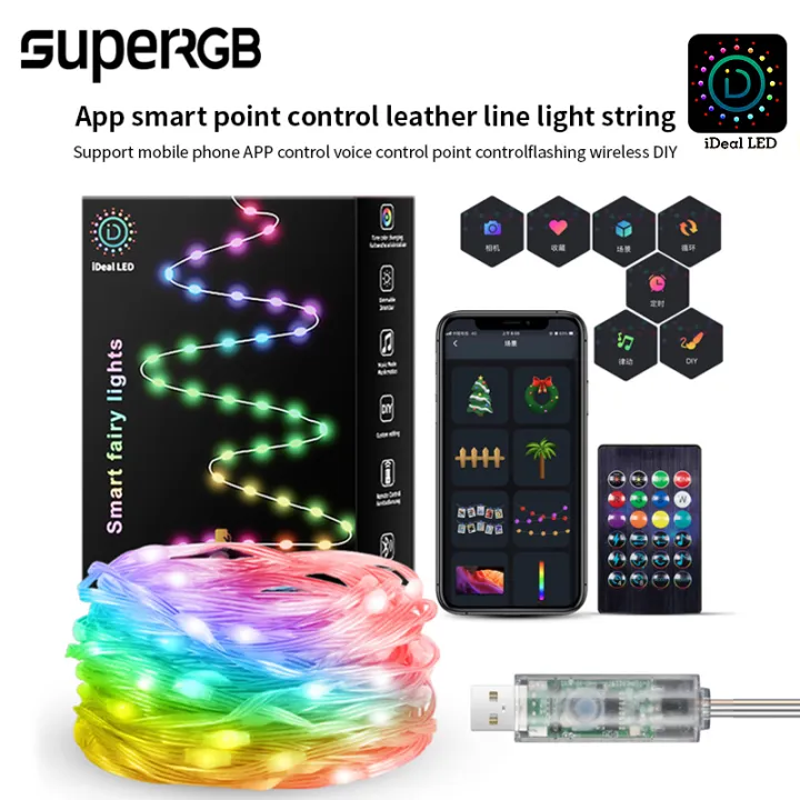 5M 10M 20M Fairy String Lights Dreamcolor USB LED RGB String Lights APP ...
