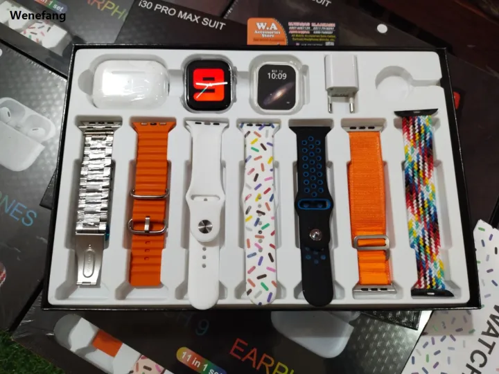 Wenefang i30 Pro Max Suit Hi watch 9 Ultra 11 in 1 Set Smart watch with ...
