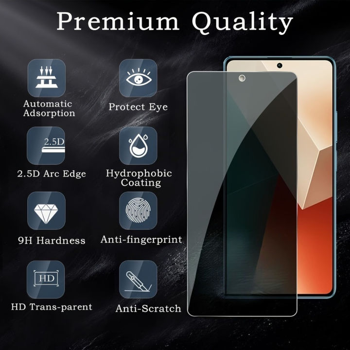 3Pcs Privacy Tempered Glass for Xiaomi Redmi Note 14 5G 13 12 11 Pro ...