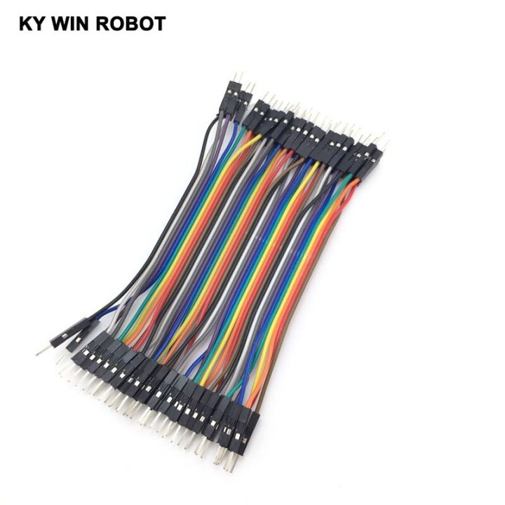 【VA VA VOOM】line 40pcs 10cm 2.54mm 1p-1p Pin to Male Color Breadboard ...