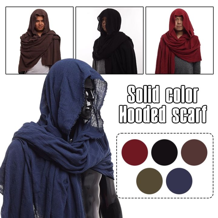 Vintage Pirate Scarf Medieval Hood Cloak Halloween Cosplay Renaissance ...