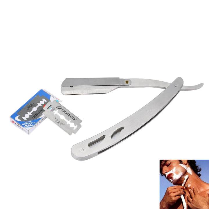 Stainless Steel Barber Shaving Straight Razor With Blade | Daraz.lk