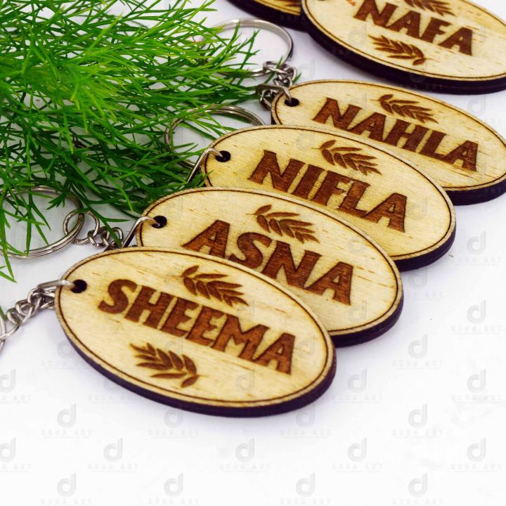 Customized Name Key Tags 10 pc , Engraving Letter Oval shape Key tag ...